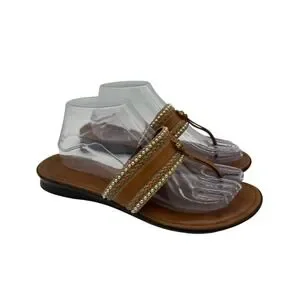 Rosanella | Shoes | Rosanella Thong Sandals Womens Size 9 M Tan Braided ...